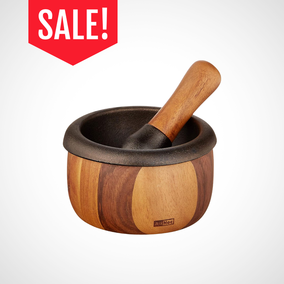 Crush Wood and Cast Iron Mortar and Pestle – AllSpice Culinarium